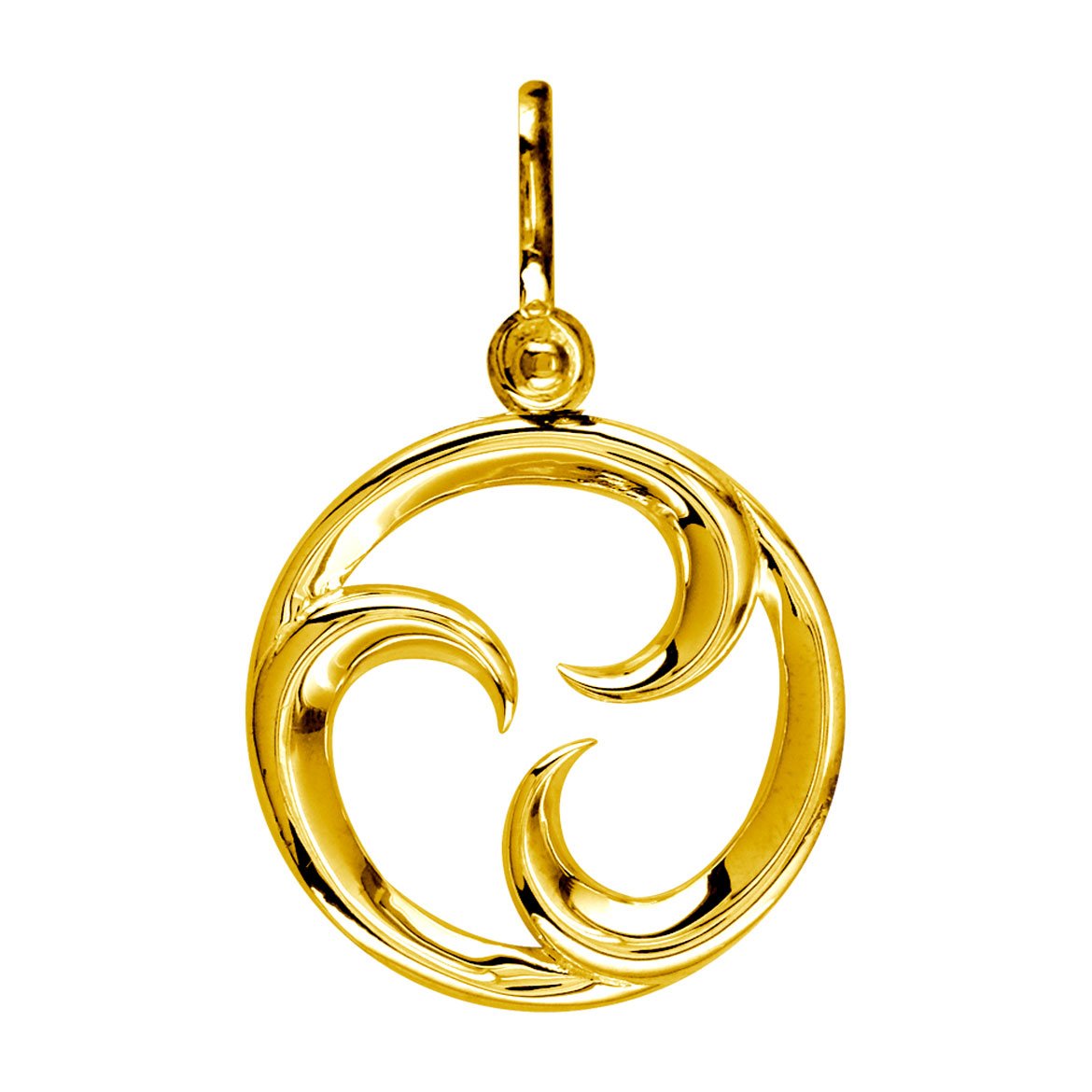 Small Circle Maori Tri Koru New Beginnings Charm with Three Curls in 1 ...