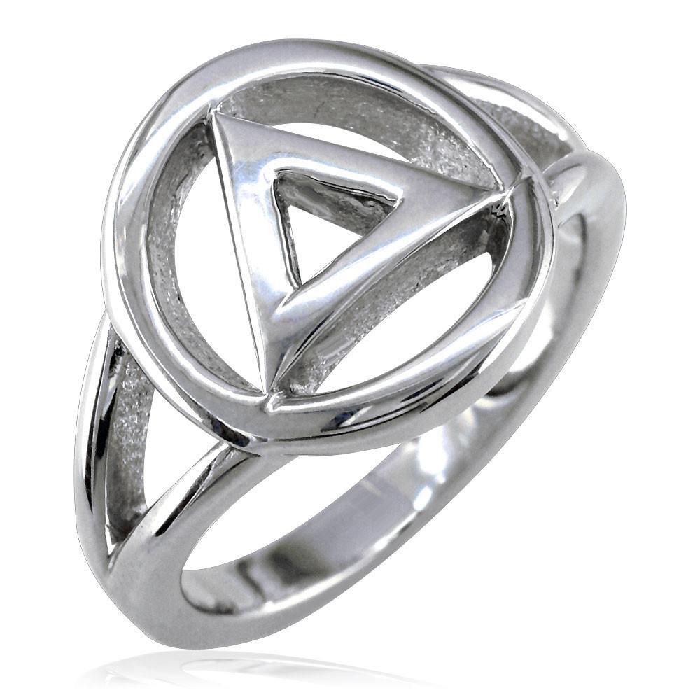 Alcoholics Anonymous AA Sobriety Ring in Sterling Silver – Sziro Jewelry